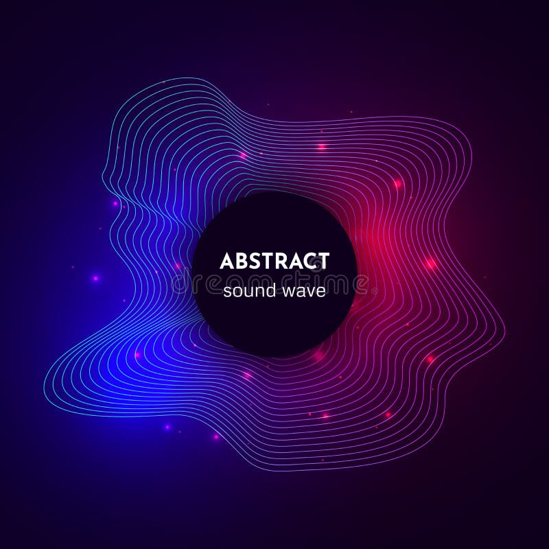 Sound Circular Wave with Light Effects Stock Vector - Illustration of ...