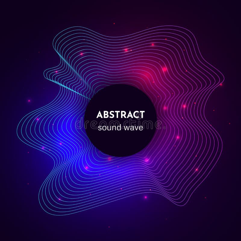 Sound Circular Wave with Light Effects Stock Vector - Illustration of ...