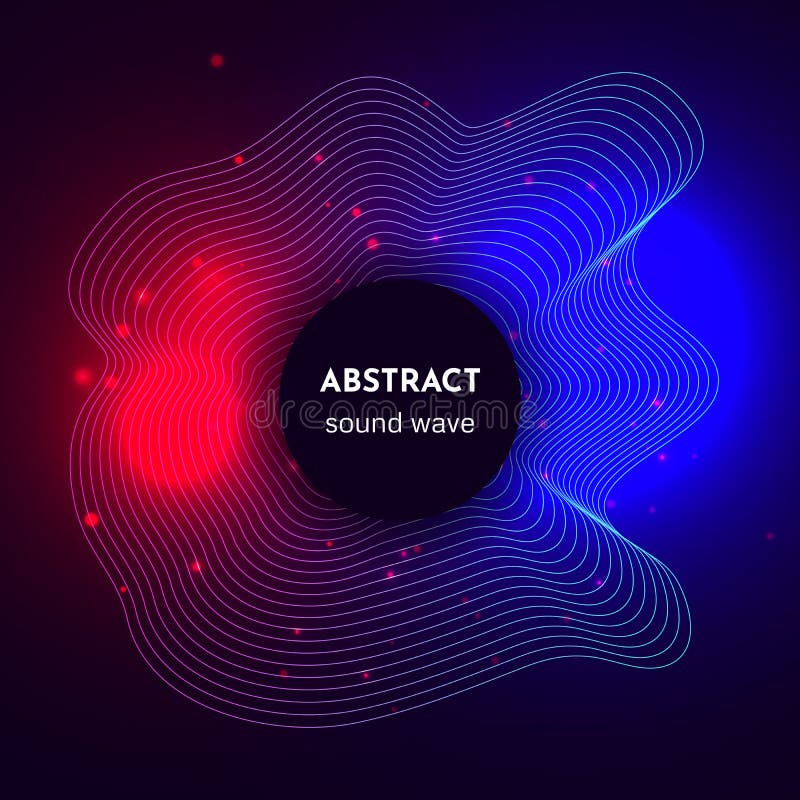Sound Circular Wave with Light Effects Stock Vector - Illustration of ...