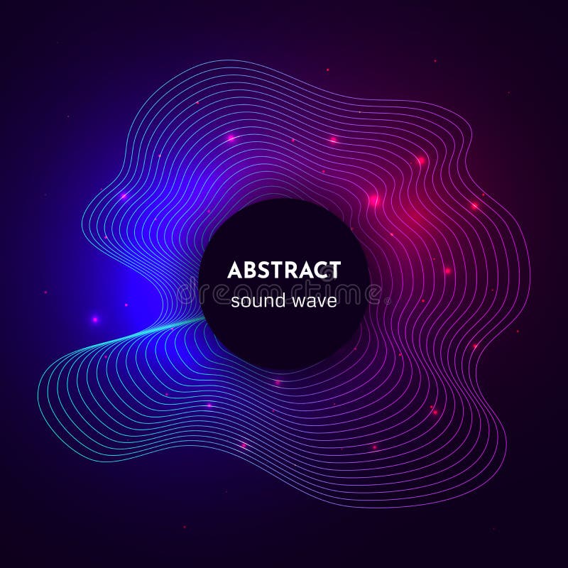 Sound Circular Wave with Light Effects Stock Vector - Illustration of ...