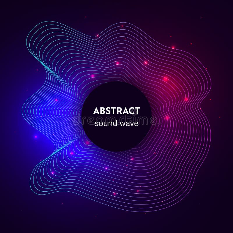 Sound Circular Wave with Light Effects Stock Vector - Illustration of ...