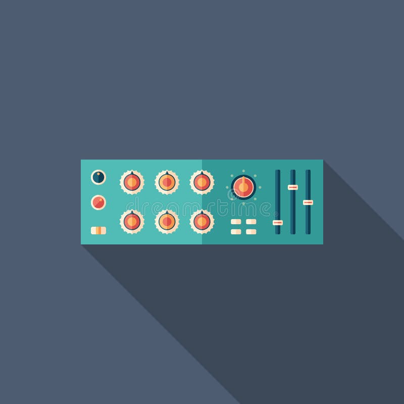 Sound Compressor Flat Square Icon with Long Shadows. Stock Vector ...