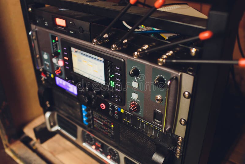 Sound Connectors Included in the Audio Mixer. Stock Image - Image of ...