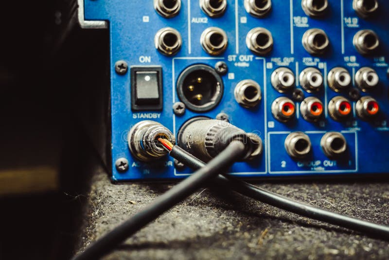 Sound Connectors Included in the Audio Mixer. Stock Photo - Image of ...
