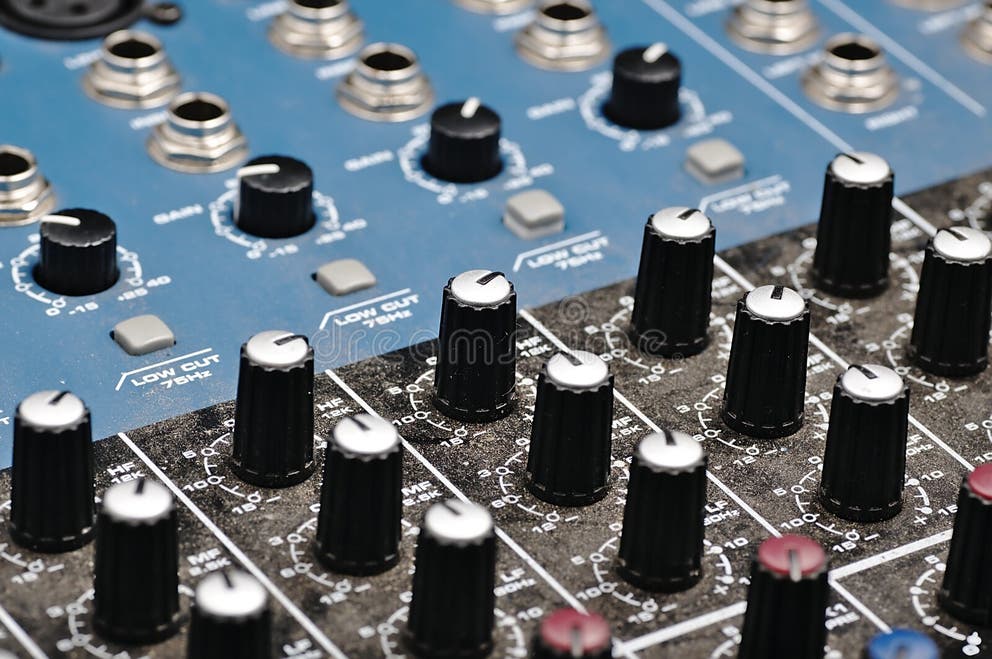 Sound Console. Audio Mixer. Stock Photo - Image of knob, instrument ...