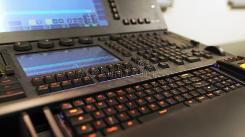 Sound Console with Keyboard and Monitors for Audio Control Stock ...