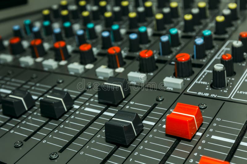 Audio Mixing Board Sliders stock photo. Image of control - 3492156