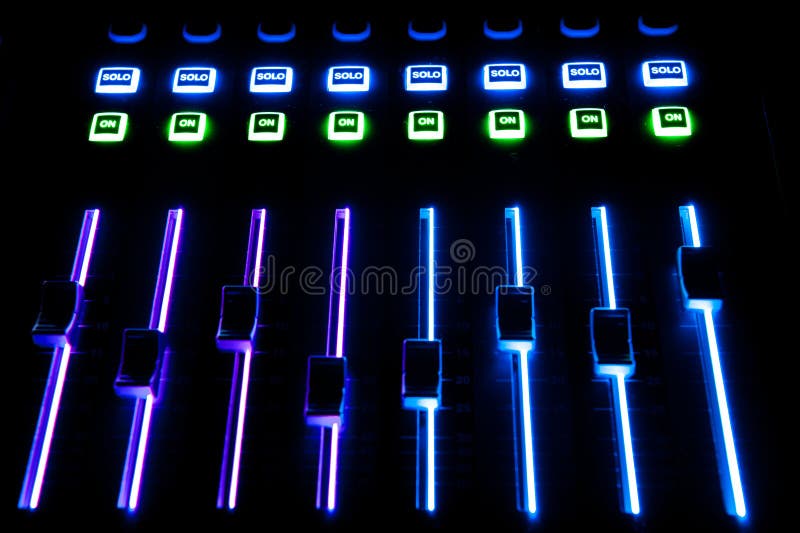 Sound Control with LED Backlight, Sound Equipment. Stock Image - Image ...