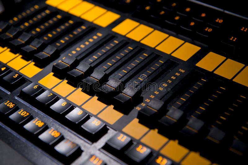 Sound Control with LED Backlight, Sound Equipment. Stock Image - Image ...