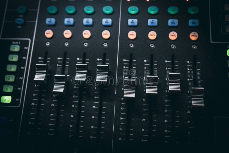 Sound Control Music Mixer in Record Studio Stock Photo - Image of audio ...