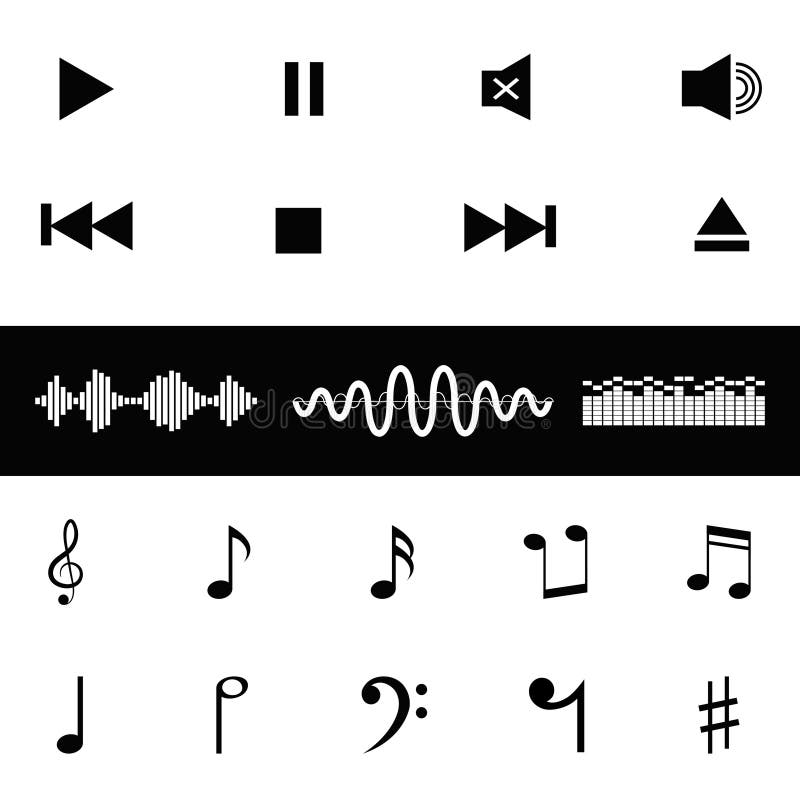 Sound Control Music Notes Sound Waves Icon Stock Vector - Illustration ...
