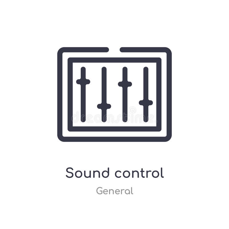 Sound Control Outline Icon. Isolated Line Vector Illustration from ...