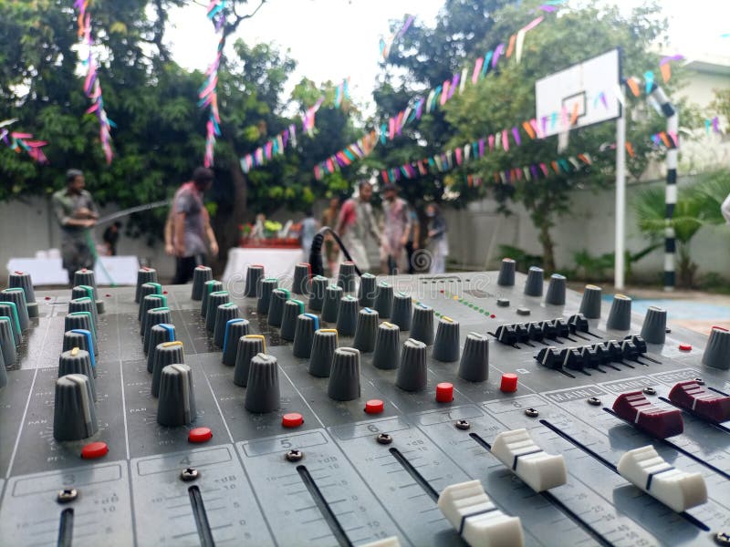 Sound Controller Amplifier in an Event Stock Image - Image of people ...