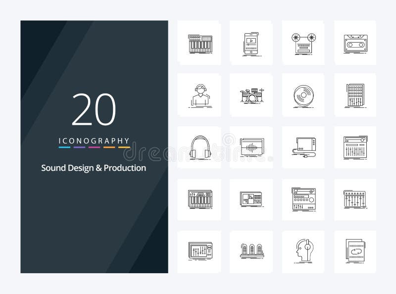 20 Sound Design and Sound Production Outline Icon for Presentation ...