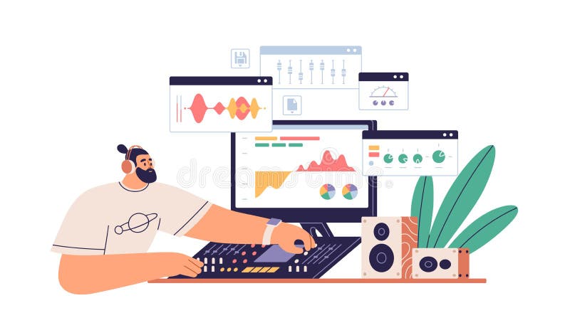 Sound Designer Cartoon Stock Illustrations – 150 Sound Designer Cartoon ...