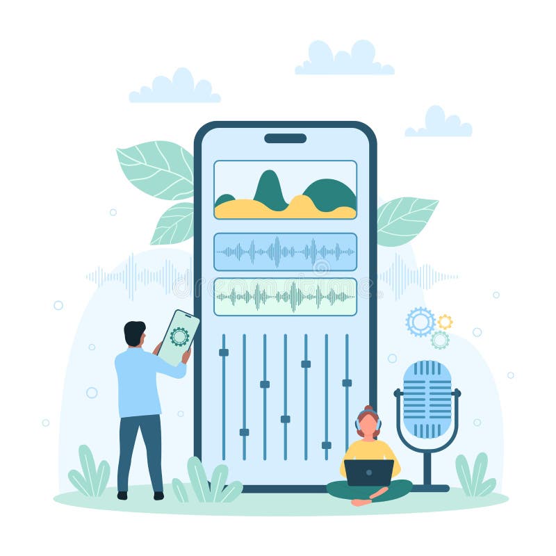 Sound Editing Mobile App, Tiny People Edit Digital Sound with Editor ...