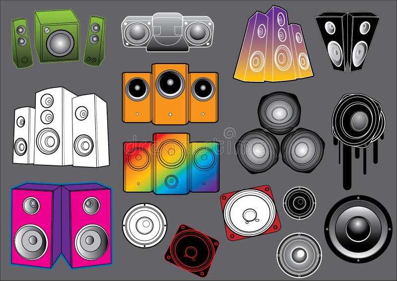 Sound Elements #1: Speakers Stock Vector - Illustration of electric ...