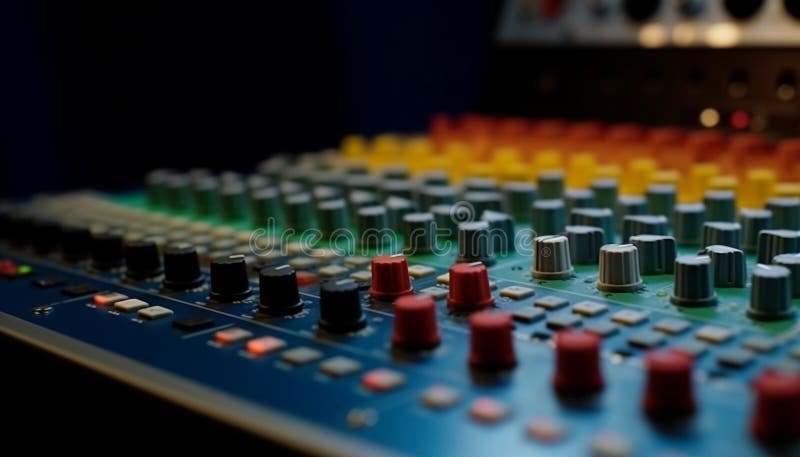 Sound Engineer Adjusts Equipment Knobs for Perfect Balance Generated by ...