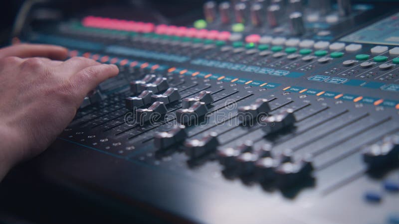 Sound Engineer Creates Music Using Audio Mixer Stock Footage - Video of ...