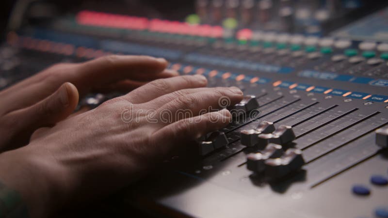 Sound Engineer Creates Music Using Audio Mixer Stock Image - Image of ...