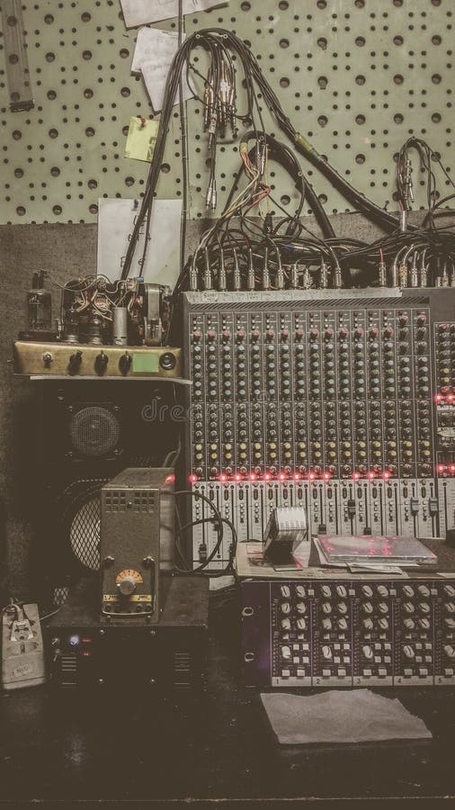 Sound Engineer Place with Equipment Stock Image - Image of amplifier ...