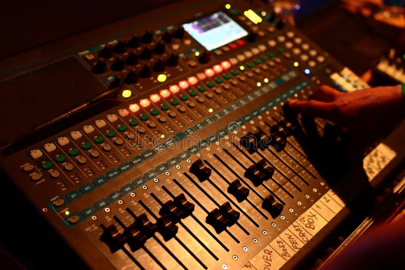 Sound Engineer S Hand and Mixer Console, Workplace Stock Image - Image ...