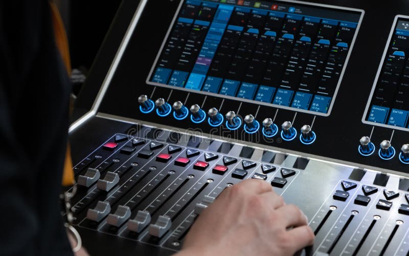 Sound Engineer Using Digital Sound Desk Editorial Stock Image - Image ...