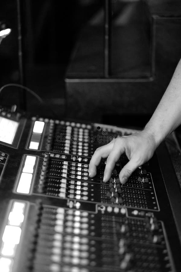 The sound engineer at work stock photo. Image of electric - 110867234