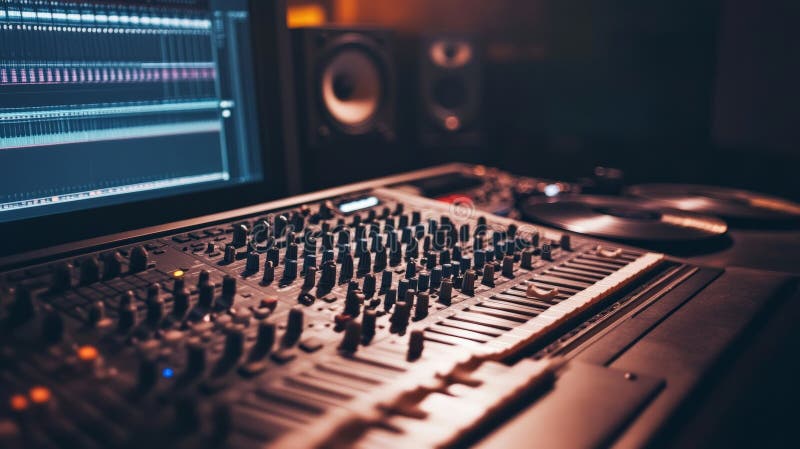 Sound Engineer Working on Audio Mixing Console in Recording Studio ...