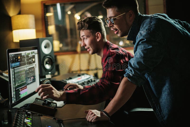 Sound Engineer Working in a Music Studio Stock Image - Image of mixing ...