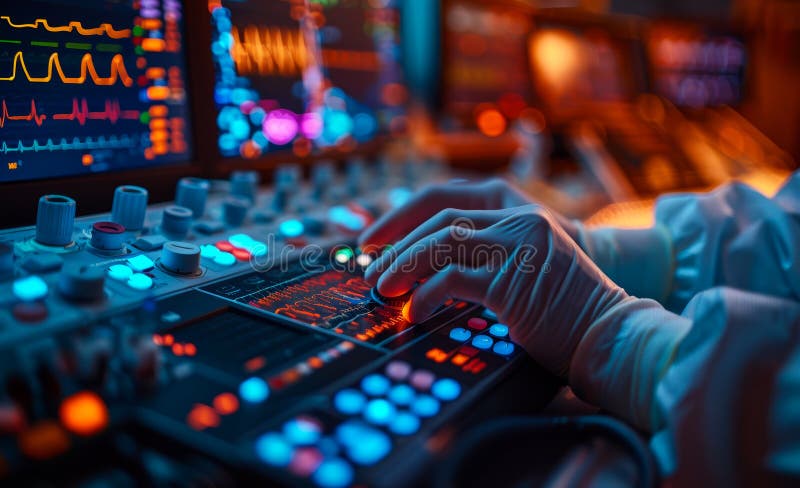 Sound Engineer Working on Professional Audio Mixing Console. Stock ...