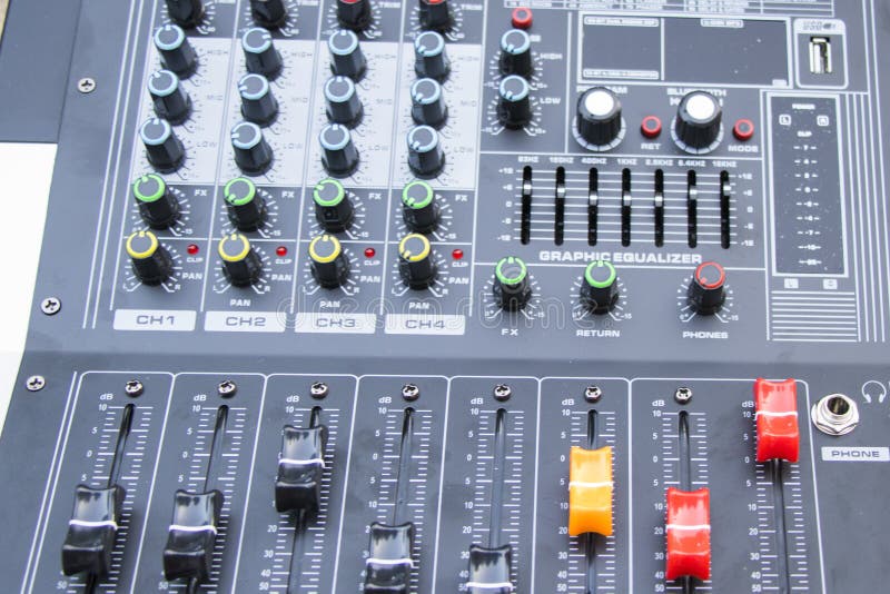 Sound Engineering Instrument, Soundboard Equalizer Stock Photo - Image ...