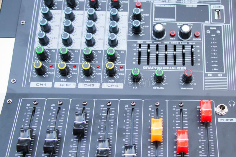 Sound Engineering Instrument, Soundboard Equalizer Stock Image - Image ...