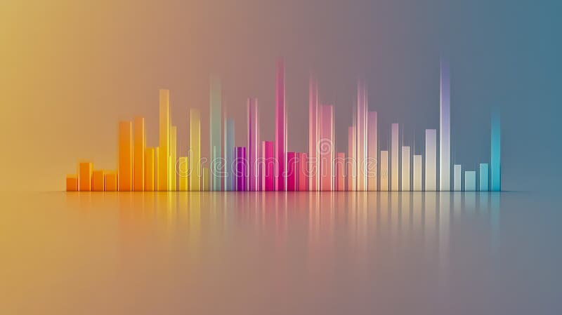 Sound Equalizer Graphic on a Light Gray Background with a Gradual Fade ...