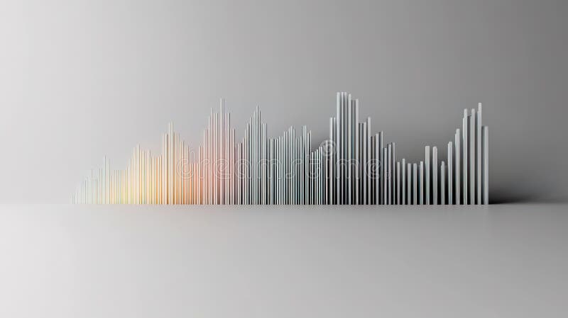 Sound Equalizer Graphic on a Light Gray Background with a Gradual Fade ...