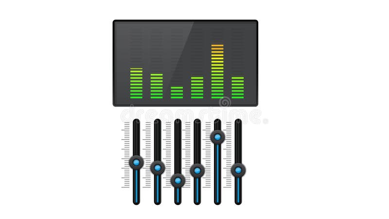 Sound Equalizer Moving Up and Down. Animated Video 4k on Chroma Key ...