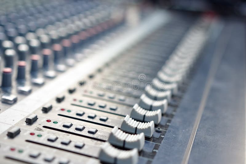 Sound equalizer in studio stock image. Image of radio - 107568383