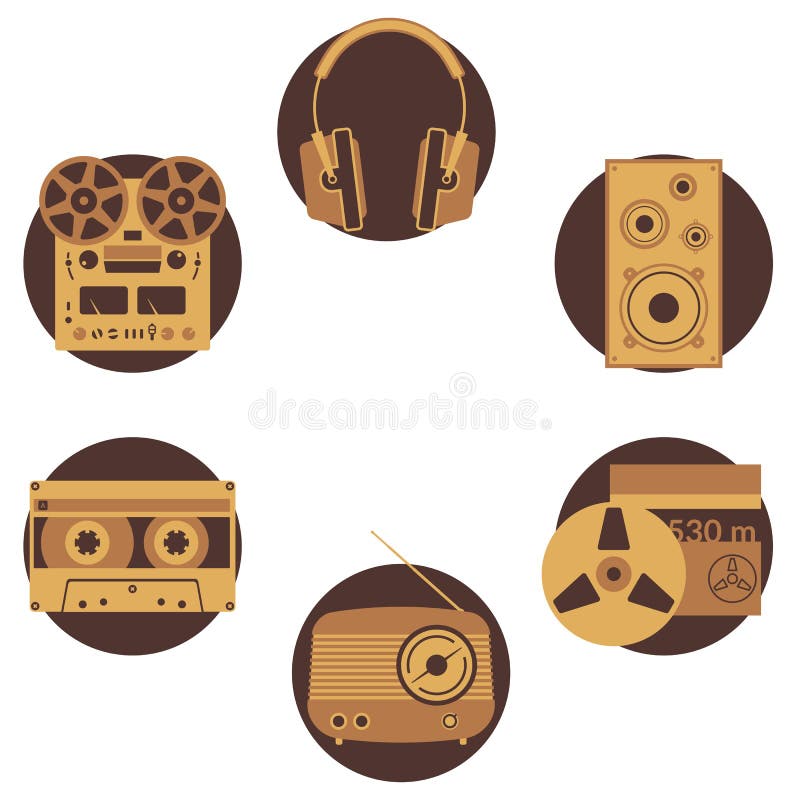 Sound equipment icons stock vector. Illustration of amplifier - 63285774
