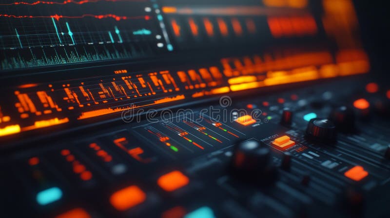 Sound Frequency Analyzer Shows the Sound Stock Illustration ...
