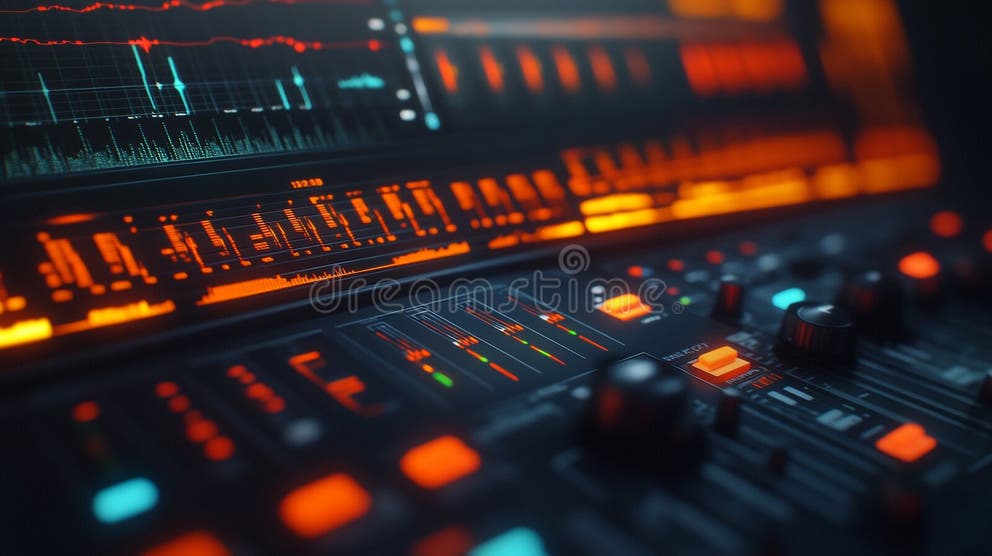 Sound Frequency Analyzer Shows the Sound Stock Illustration ...