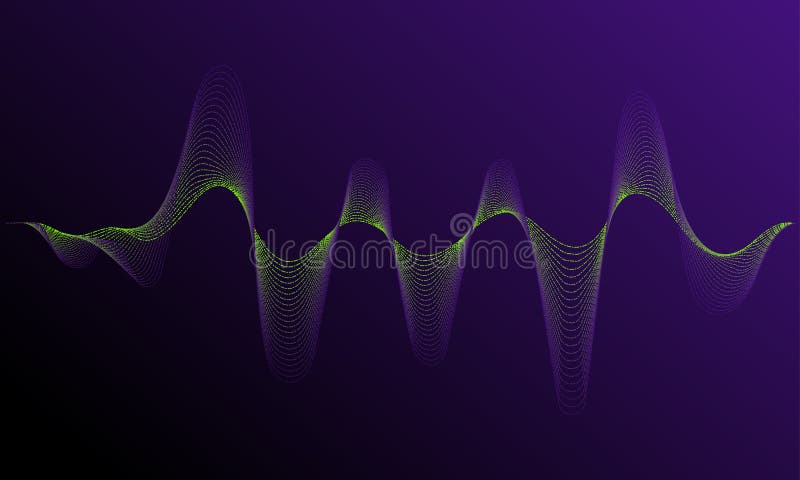 Sound Frequency Waveform. Dynamic Light Flow with Neon Light Effect ...