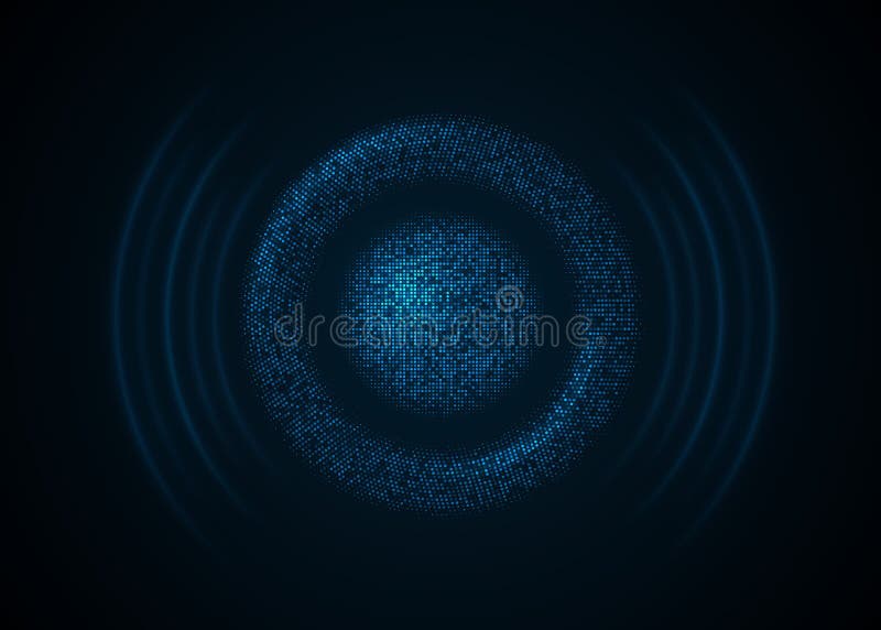 Sound Futuristic Speaker and Sound Waves Oscillating in Blue Light on ...