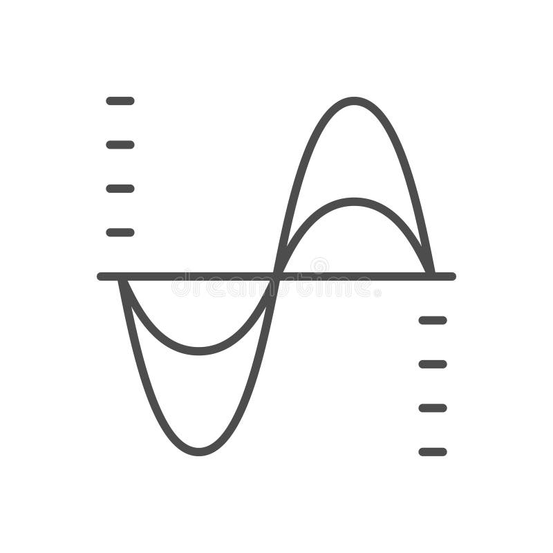 Sound Graph Line Outline Icon Stock Vector - Illustration of volume ...
