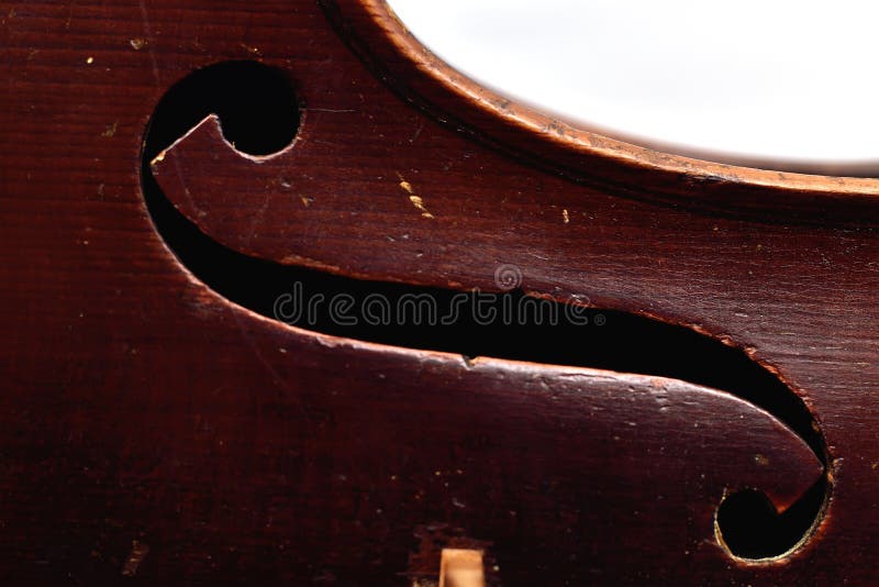 Sound Hole in Antique Violin Stock Photo - Image of close ...