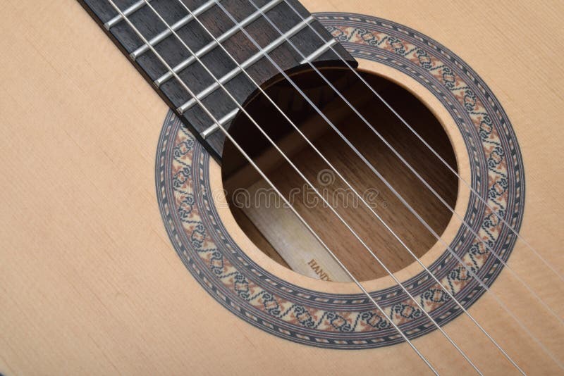 Sound Hole of Classic Guitar Stock Image - Image of classic, tunes ...