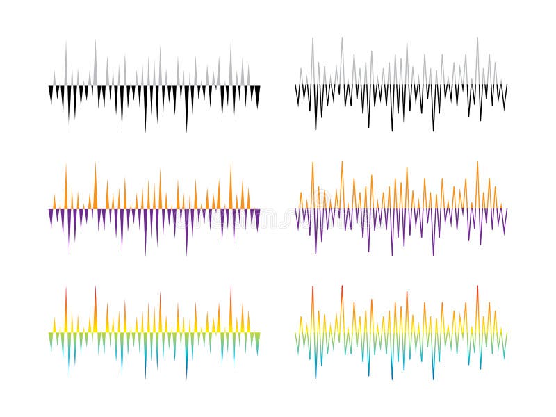 Sound horizontal waves stock illustration. Illustration of pulse - 254984091