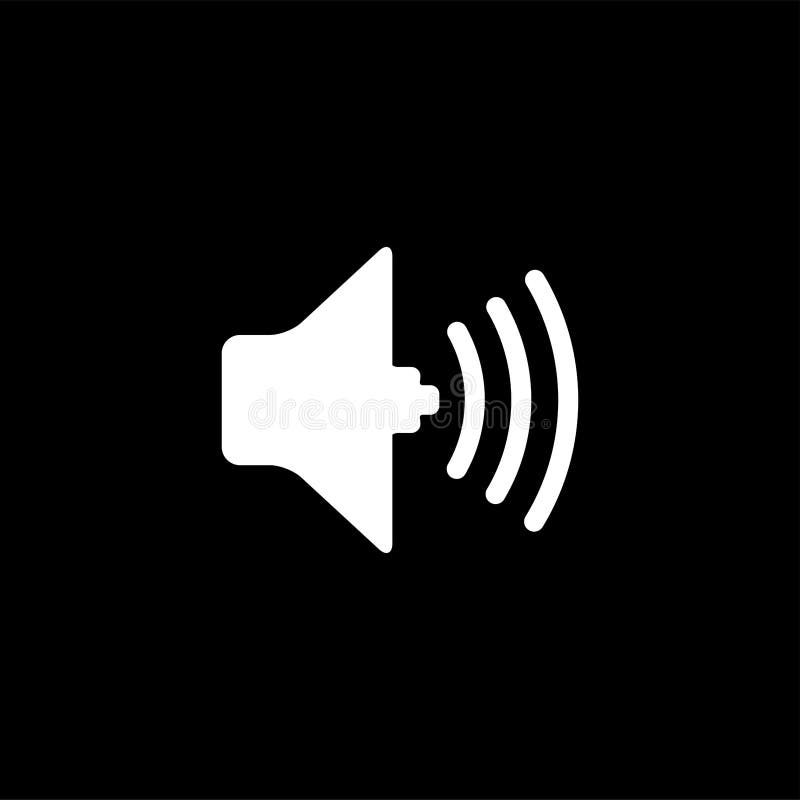 Sound Icon on Black Background. Black Flat Style Vector Illustration ...