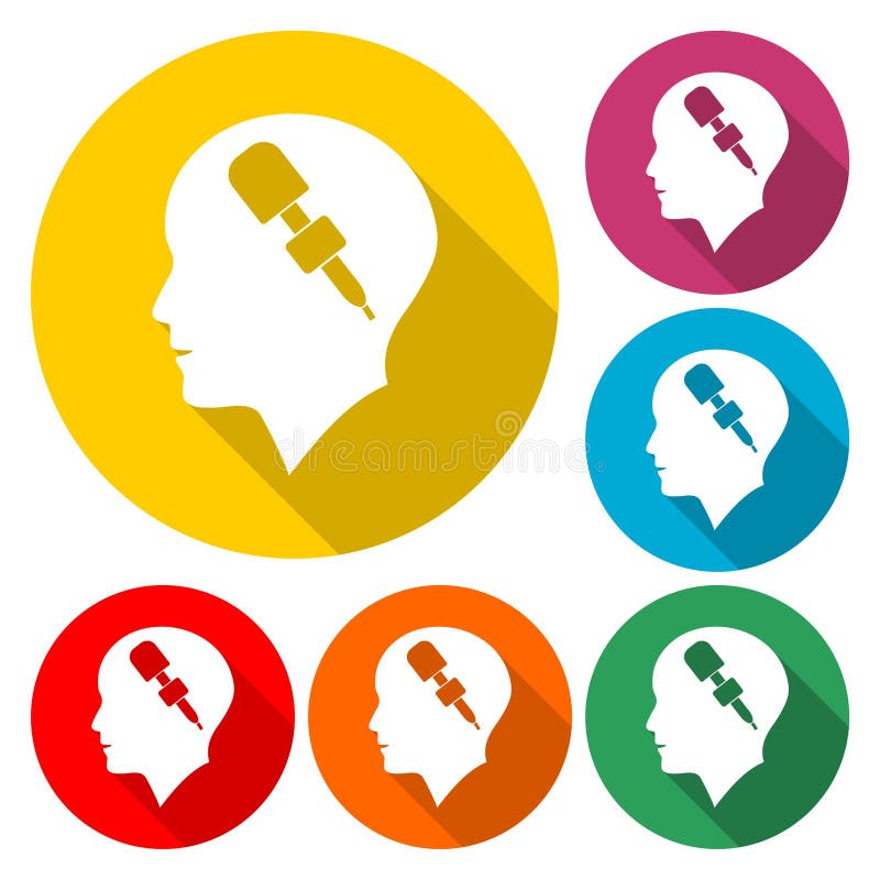 Sound icon in human head stock vector. Illustration of communication ...