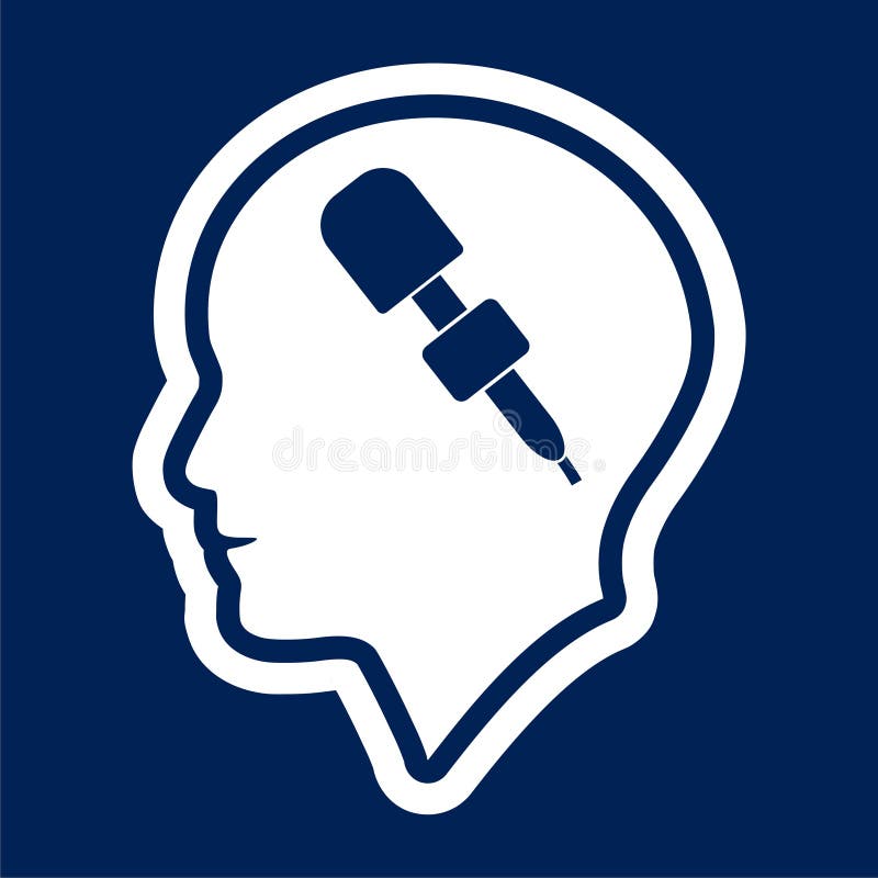 Sound icon in human head stock vector. Illustration of computer - 150123041