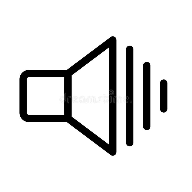 Sound Icon Line Isolated on White Background. Black Flat Thin Icon on ...